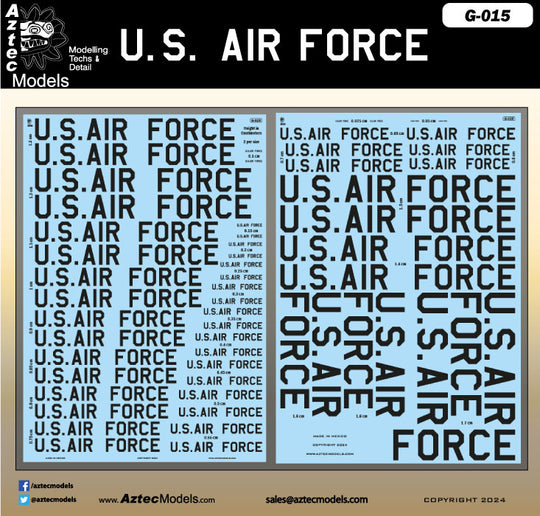 G-015 U.S. Air Force lettering – Aztec Models