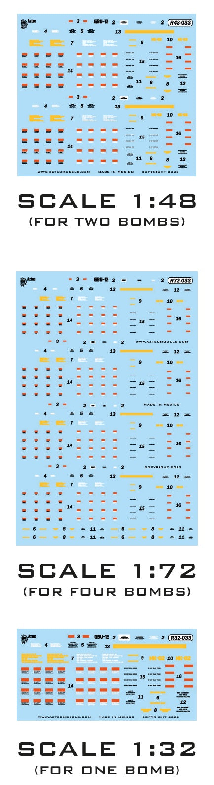 R-033 Stencil for GBU-12 bomb – Aztec Models